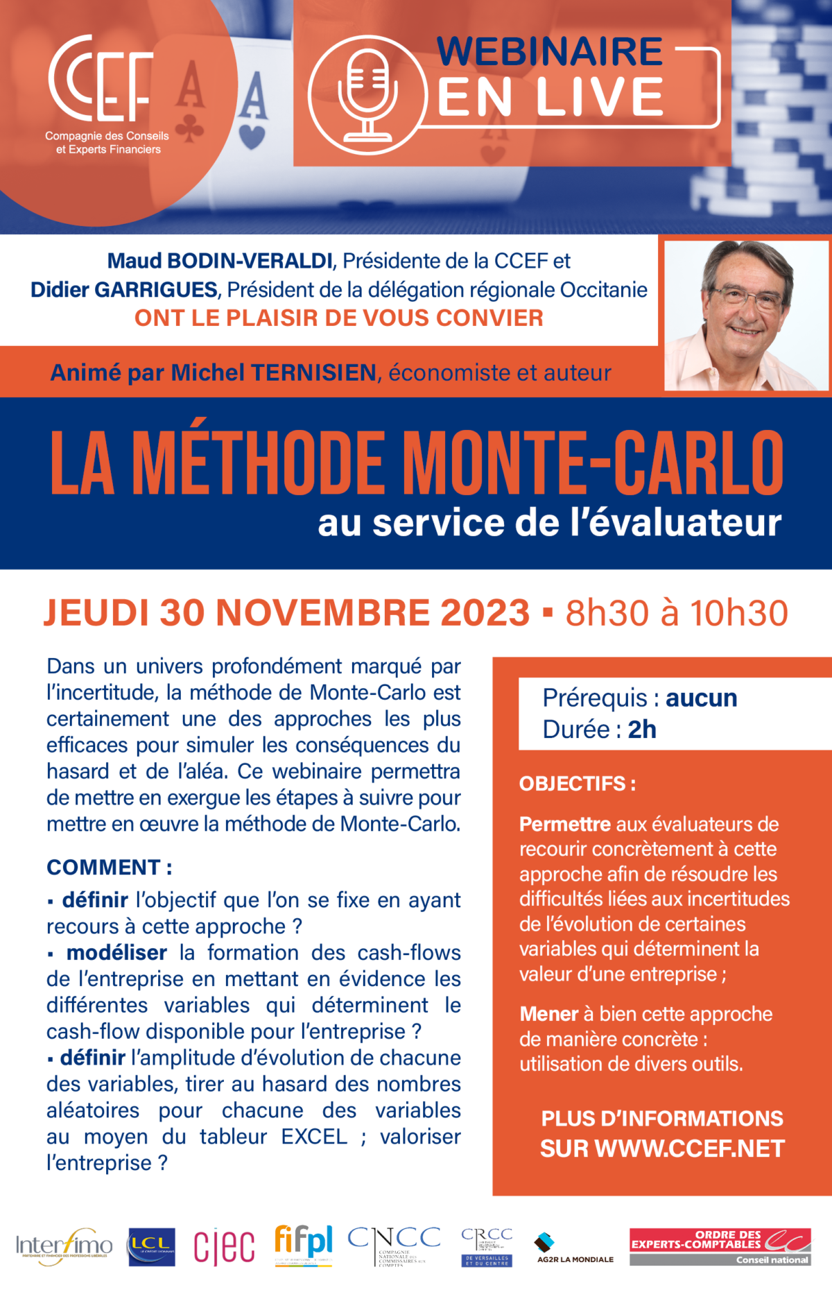 Webinaire - La méthode Monte-Carlo - Jeudi 30 novembre 2023 - CCEF