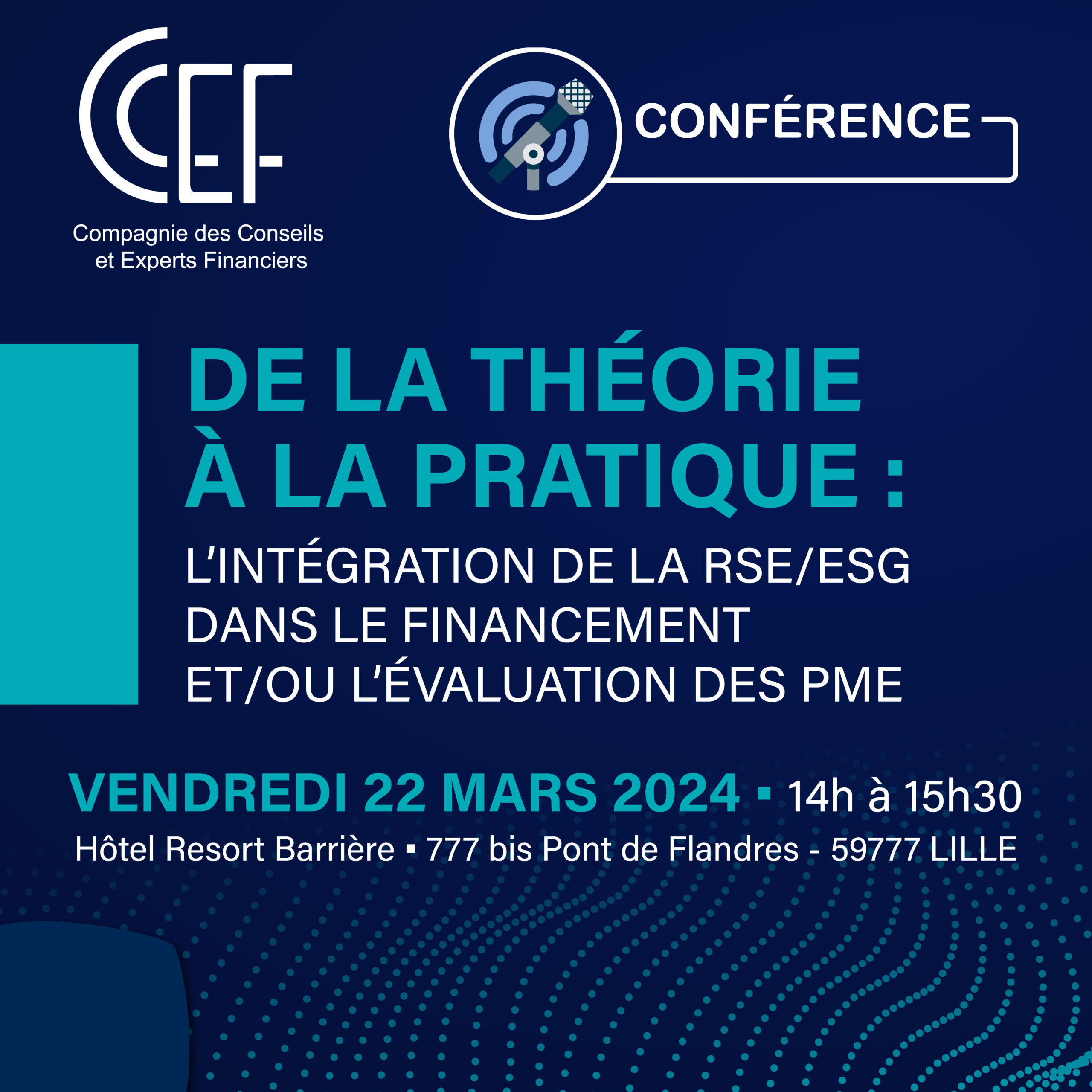 Conférence Intégration de la RSE/ESG - Vendredi 22 mars 2024 - CCEF